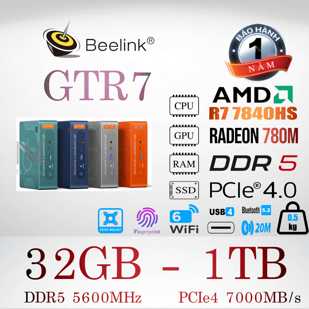 Mua Máy tính Beelink GTR7 Gaming Mini PC AMD 7840HS Radeon 780M - GTR 7 ...