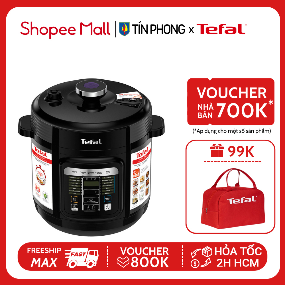 Nồi áp suất cơ đế từ inox Tefal Secure 5 Neo 6L P2530750 - Hàng chính ...