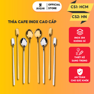 Thìa cafe Jashi inox 304 tròn dẹt uống trà cao cấp, hai màu vàng bạc ...