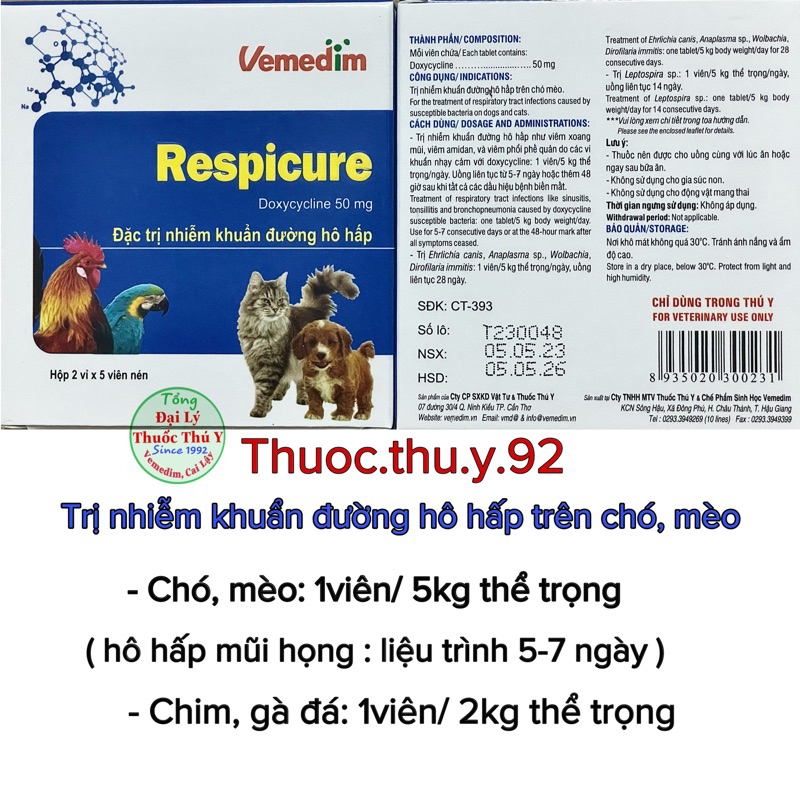 Mua Respicure dùng cho chó mèo, chim gà hỗ trợ hô hấp trên giá rẻ nhất ...