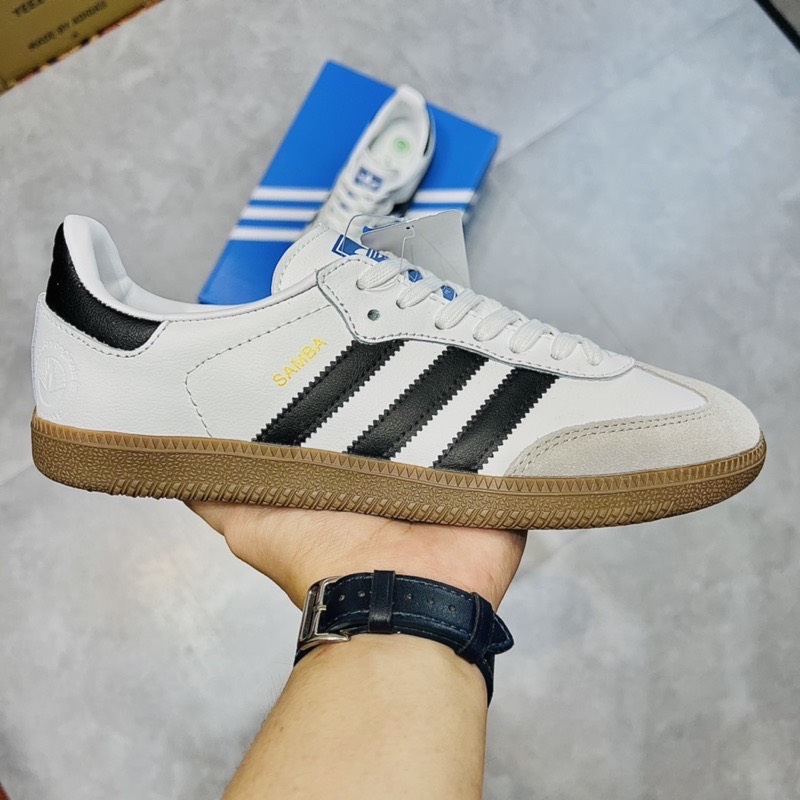 Giày Adidas Samba Classic Trắng Sọc Đen Hàng Chuẩn Cao Cấp Trung Form ...