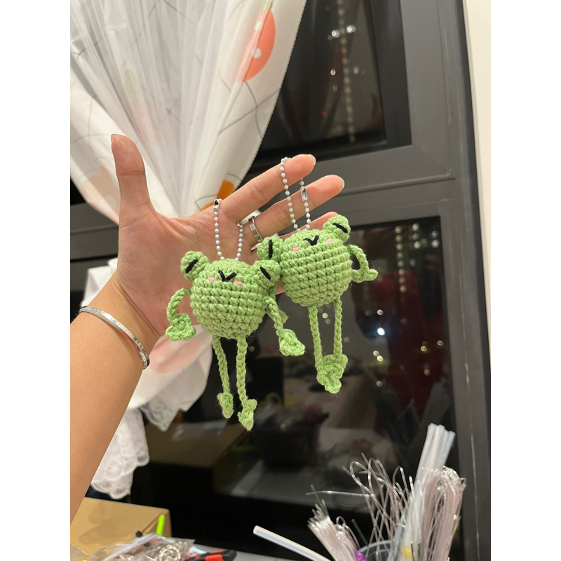 Móc khoá ếch len handmade dễ thương - MixASale