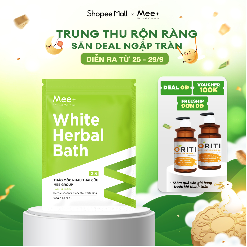 Tắm trắng body thảo mộc MEE NATURAL - Ủ trắng body nhau thai cừu dưỡng ...