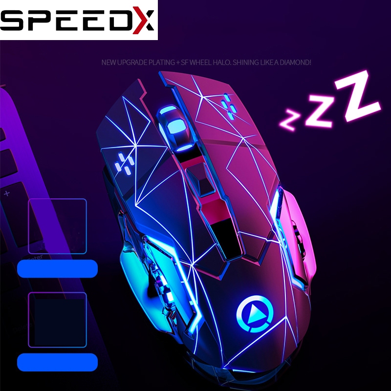Chuột Không Dây Gaming SPEEDX A4 Chuyên Chơi Game LEB 7 MÀU