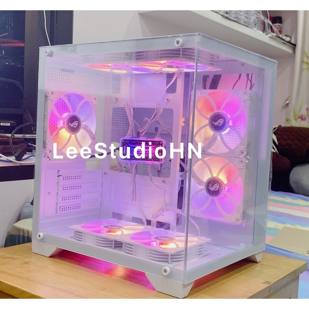 Bán Vỏ case máy tính cực đẹp, dạng bể cá Vsheng size mATX - Màu trắng ...