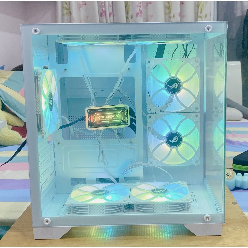 Bán Vỏ case máy tính cực đẹp, dạng bể cá Vsheng size mATX - Màu trắng ...