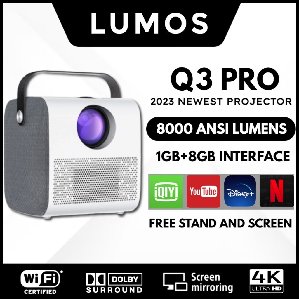 Máy chiếu mini cầm tay Lumos Ray Q3 Pro Full HD1080P Điện thoại Máy ...