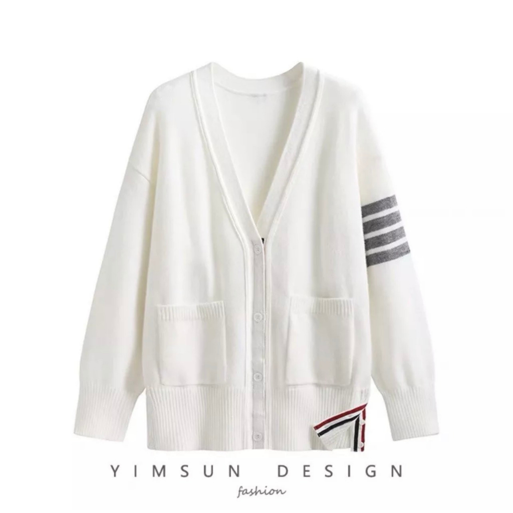 Áo cardigan thome vạch tay nam nữ unisex form rộng chất nỉ len cực đẹp ...