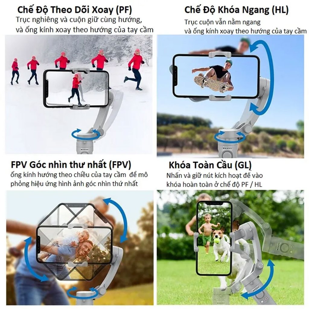 Gimbal cho điện thoại chính hãng F5 3 AXIS Tay cầm gimbal chống rung hỗ trợ quay phim chụp ảnh ...