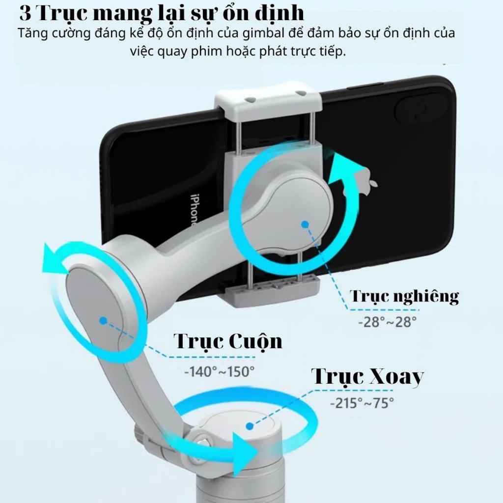 Gimbal cho điện thoại chính hãng F5 3 AXIS Tay cầm gimbal chống rung hỗ trợ quay phim chụp ảnh ...