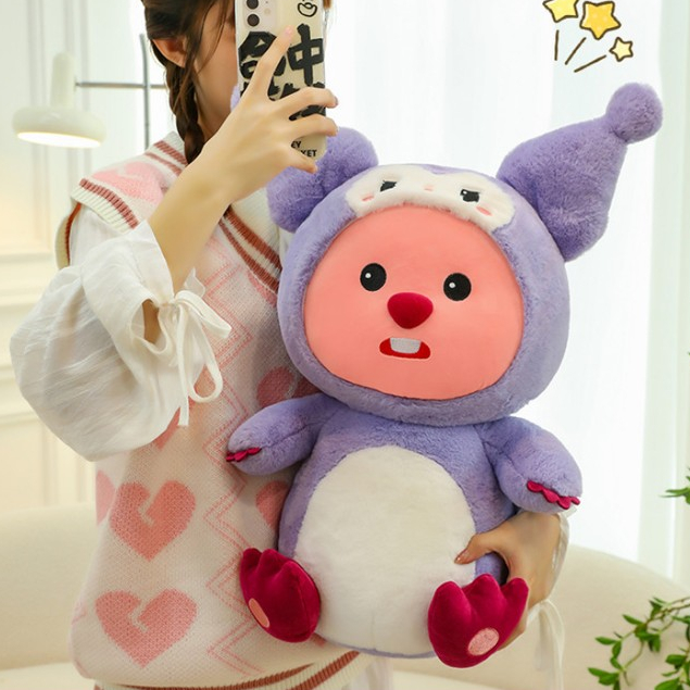 Gấu Bông Loopy Cosplay Ong Vàng, Gấu Trúc, Loopy Đội Nón Kuromi, Đáng ...