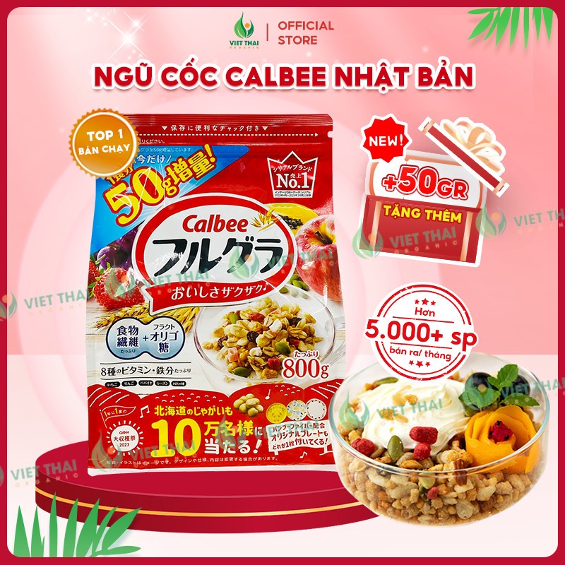 [TẶNG 50G] Ngũ cốc Calbee Ăn Kiêng Giảm Cân Nhật Bản mix sữa chua trái cây Granola dùng ăn sáng ...