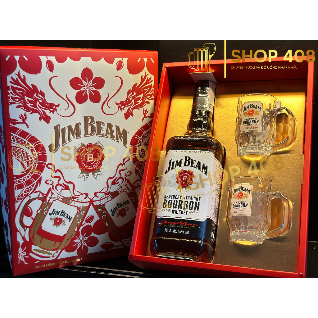 Mua Rượu Jim Beam White Kentucky Straight Bourbon Whiskey 750ml tặng ...