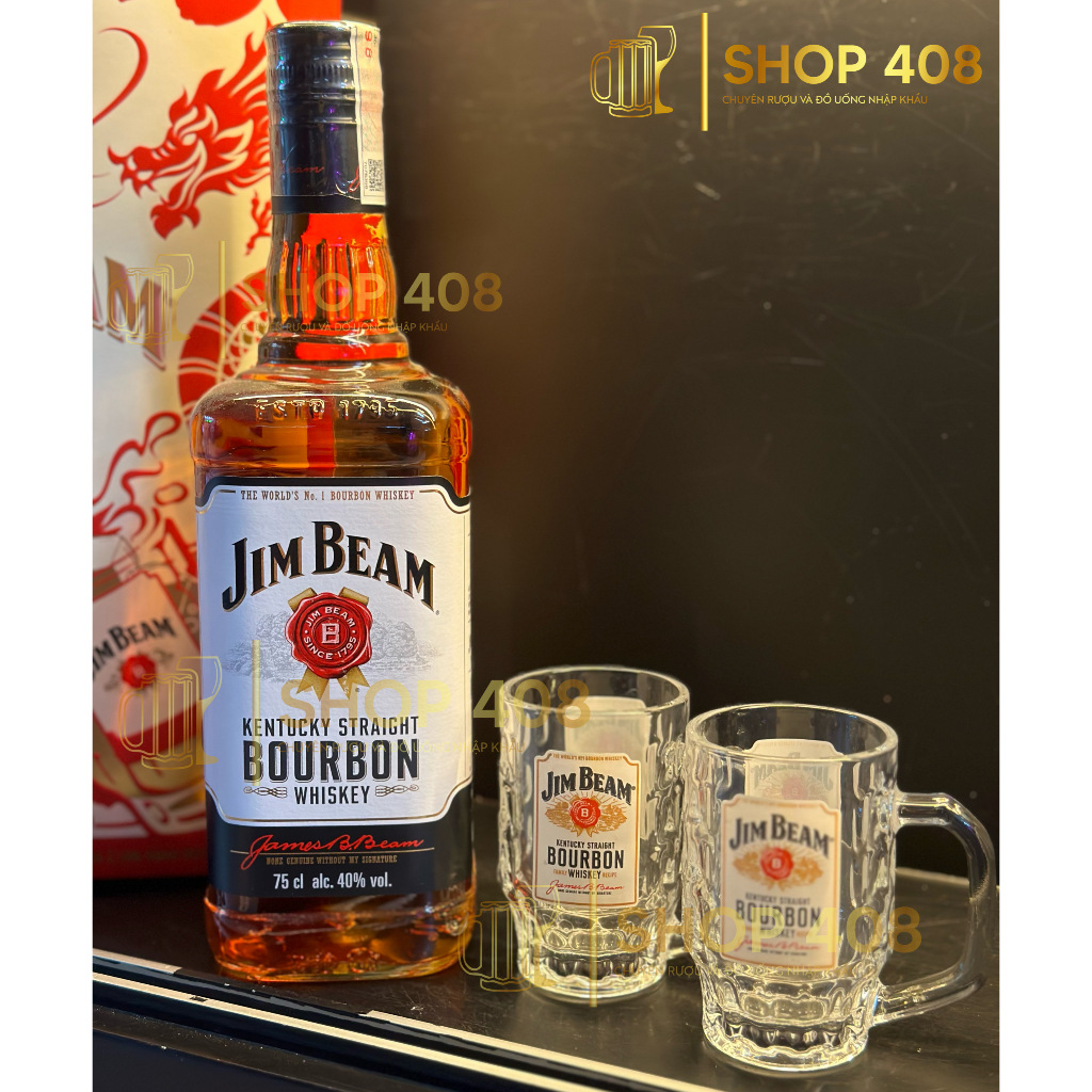 Mua Rượu Jim Beam White Kentucky Straight Bourbon Whiskey 750ml tặng ...