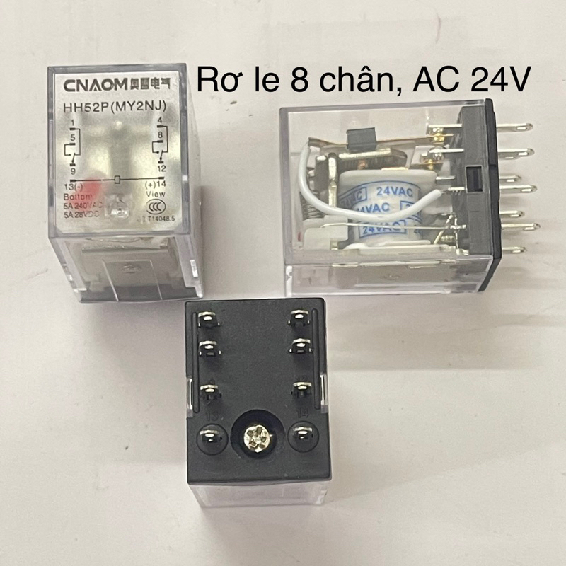Mua Rơ le trung gian 8 và 14 chân, Relay kiếng, loại 12V, 24V, 110V ...