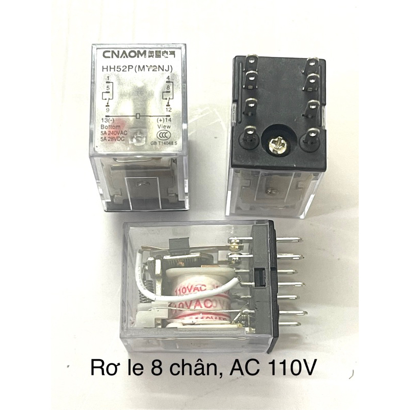 Mua Rơ le trung gian 8 và 14 chân, Relay kiếng, loại 12V, 24V, 110V ...