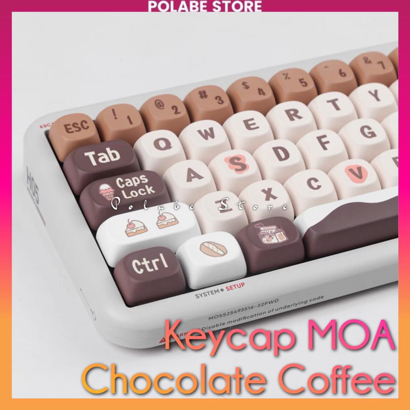 Keycap MOA Chocolate Coffee MOA Profile PBT Dyesub Bàn Phím Cơ Polabe Store