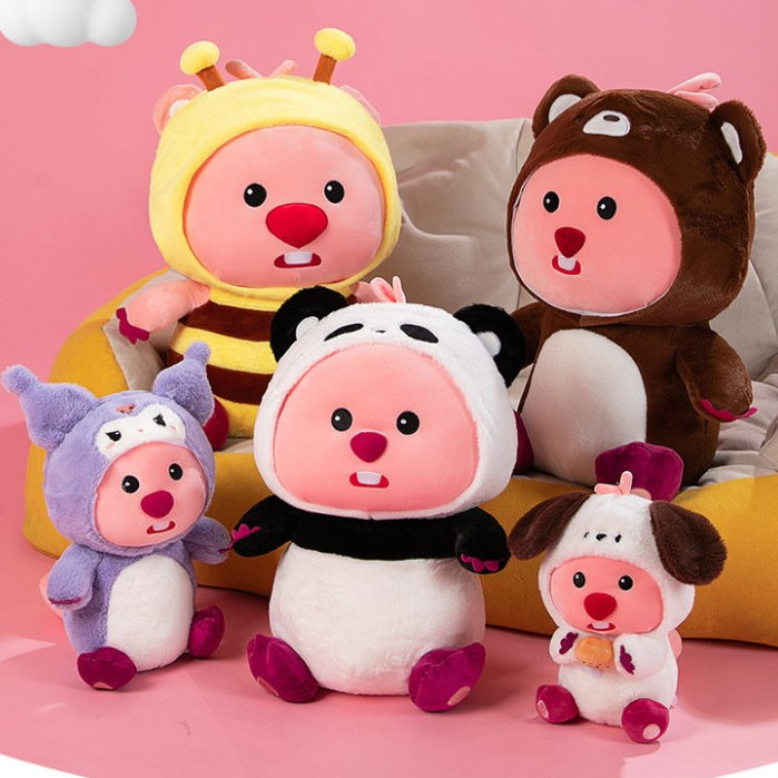 Gấu Bông Loopy Cosplay Ong Vàng, Gấu Trúc, Loopy Đội Nón Kuromi, Đáng ...