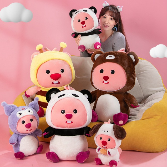 Gấu Bông Loopy Cosplay Ong Vàng, Gấu Trúc, Loopy Đội Nón Kuromi, Đáng ...