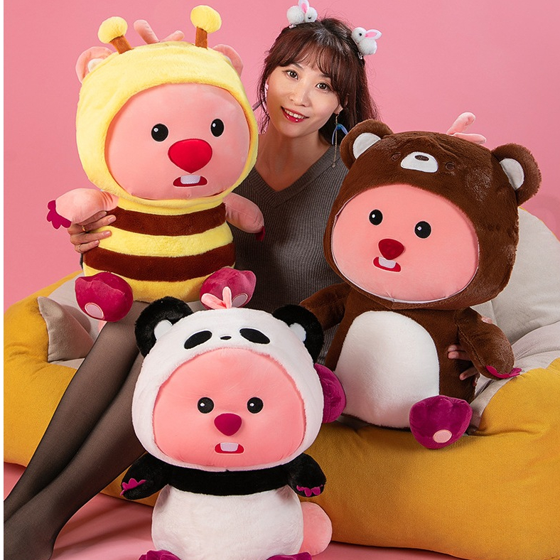 Gấu Bông Loopy Cosplay Ong Vàng, Gấu Trúc, Loopy Đội Nón Kuromi, Đáng ...