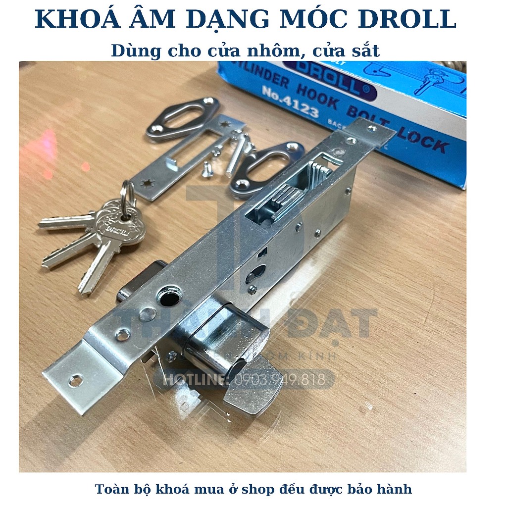 Mua Khóa âm lùa Droll móc (Khóa âm lùa dạng móc hiệu Droll, Khóa âm cửa ...