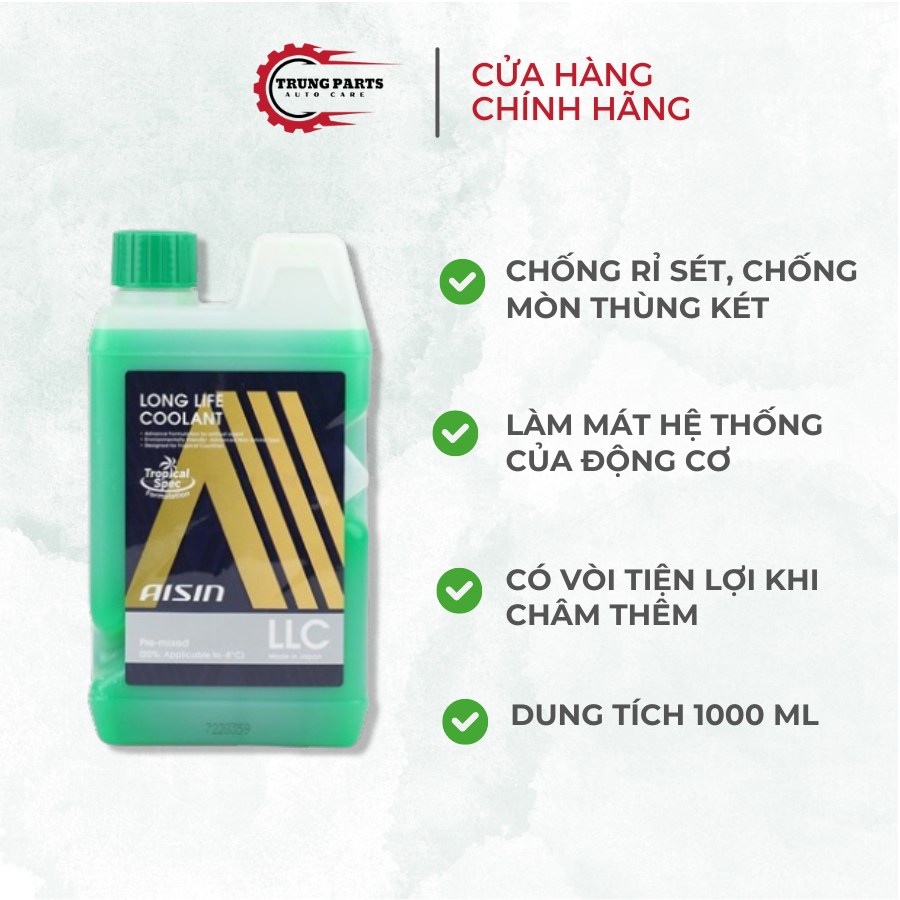 Mua Nước làm mát động cơ ô tô màu xanh AISIN Nhật Bản chai 1L giá rẻ nhất | TecKi.Vn