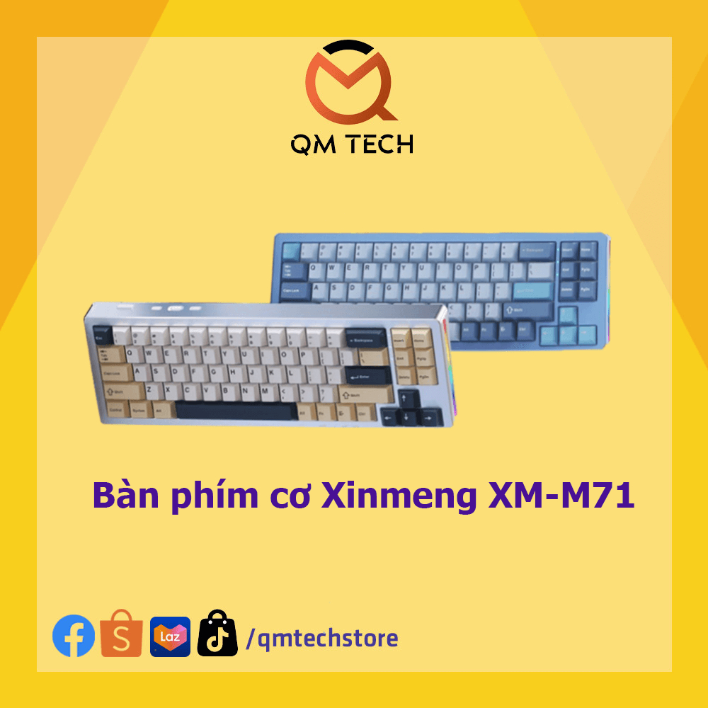 Bàn Phím Cơ Xinmeng Xm M71 Nhôm Cnc 3 Mode Led NỀn ViỀn Rgb Hotswap 5