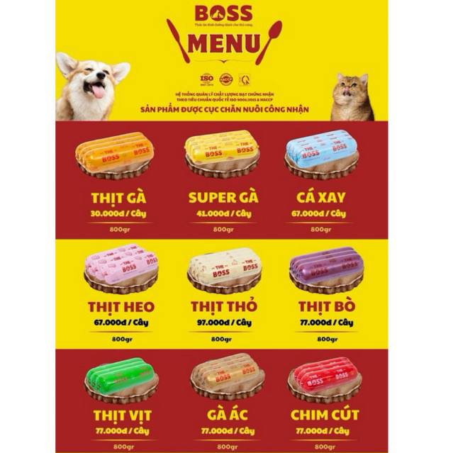 Mua RAW FOOD THỊT XAY THE BOSS CHO CHÓ MÈO 800G giá rẻ nhất | TecKi.Vn