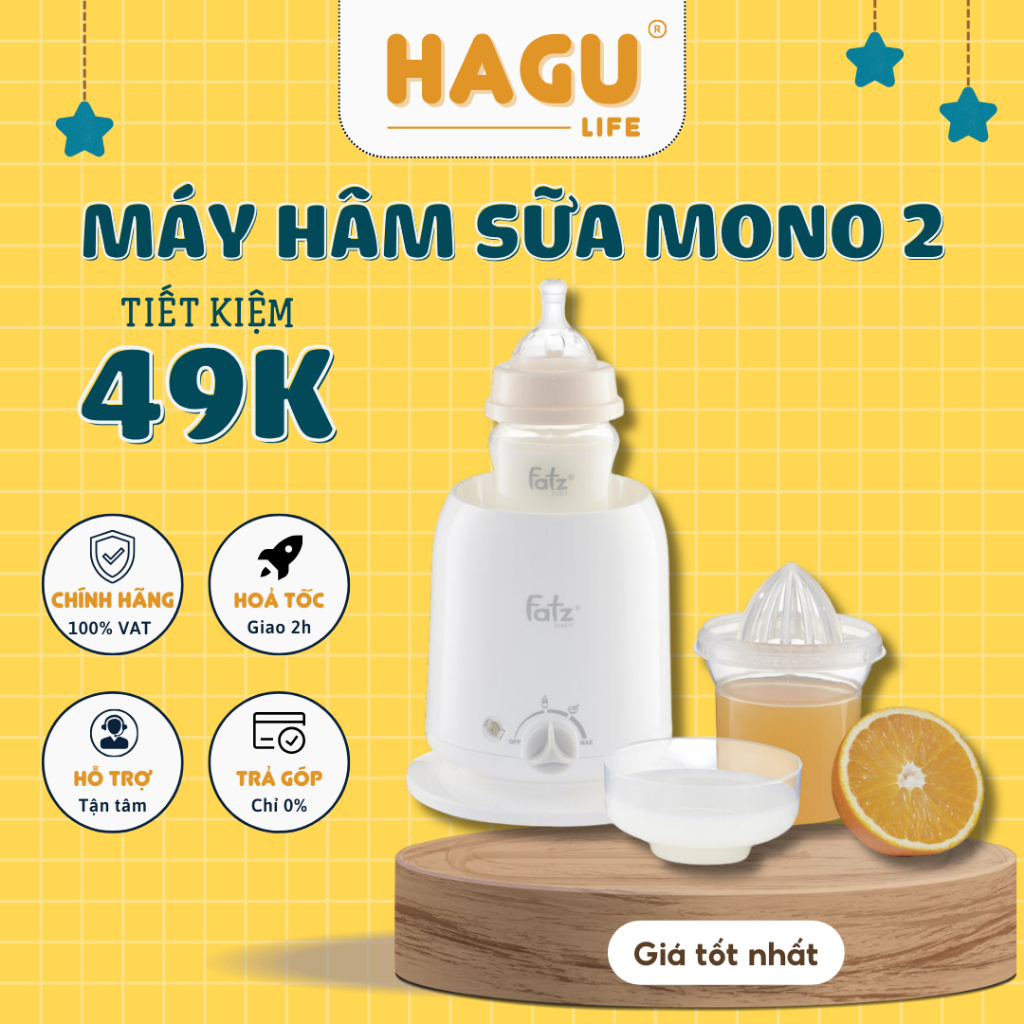 Máy hâm sữa Fatzbaby tiệt trùng ủ sữa 4 chức năng cho bé Mono 2 FB3002SL BH 12 Tháng | Hagu Life
