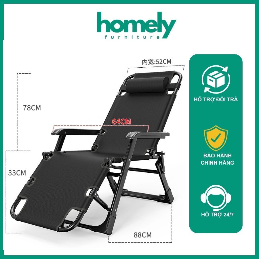 Mua Ghế xếp thư giãn HOMELY, khung thép vuông sơn tĩnh điện, lưới mây ...