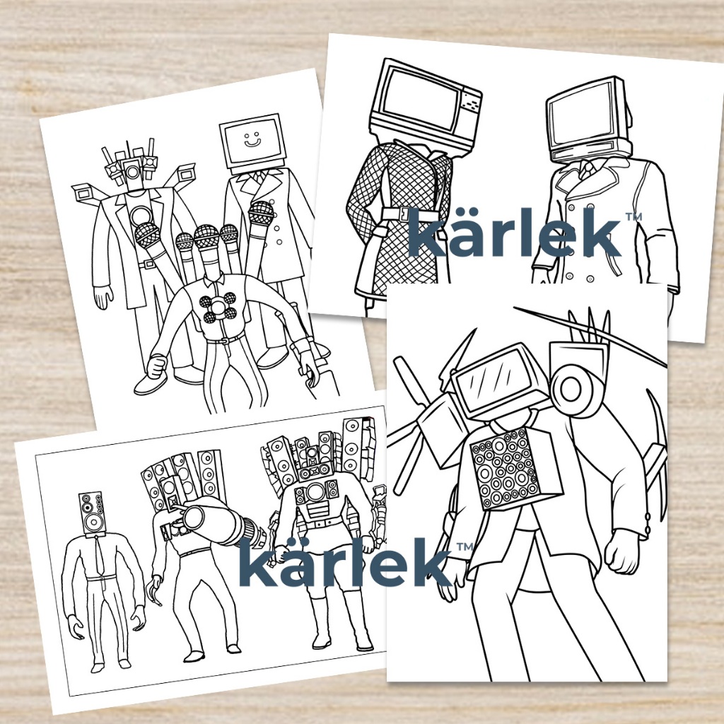 TRANH TÔ MÀU CHO BÉ - 20 Tờ Tô Màu A5 Chủ Đề TITAN Speakerman ...