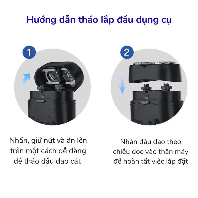 Máy Cạo Râu Sử Dụng Sạc Pin Thông Minh Tiện Lợi Có Lưỡi Dao Kép Tự Làm ...