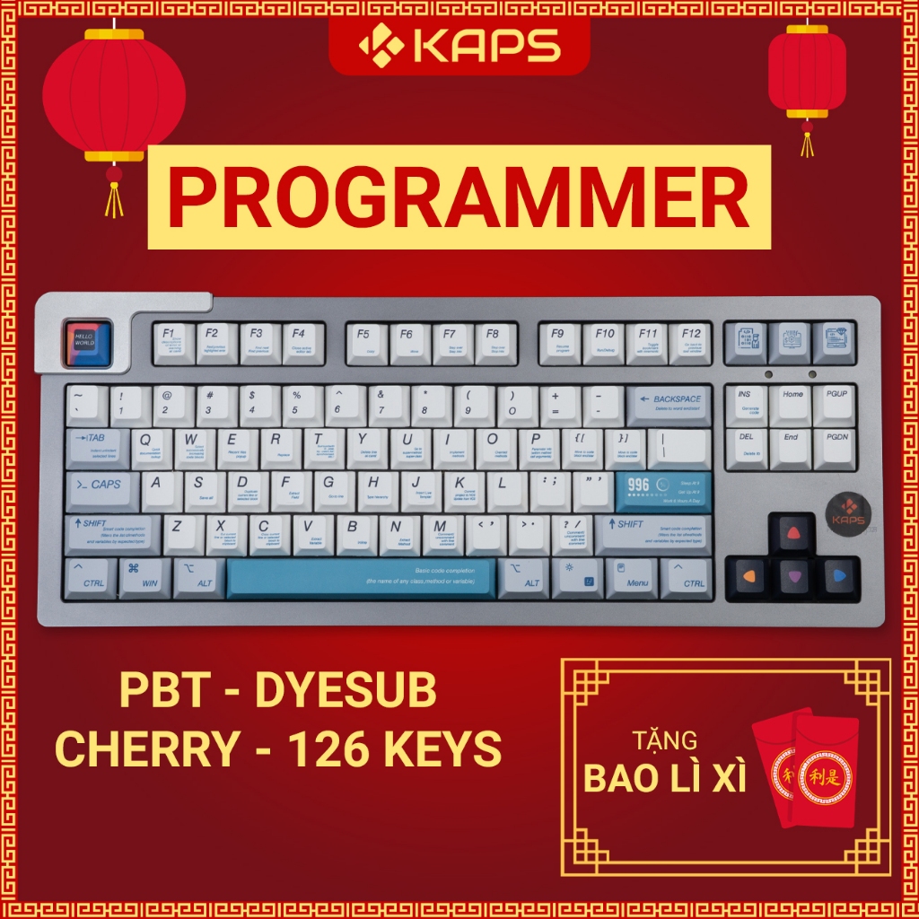 Keycap Programer Nhựa PBT Profile Cherry In Dyesub 126 Nút Cho Bàn Phím ...
