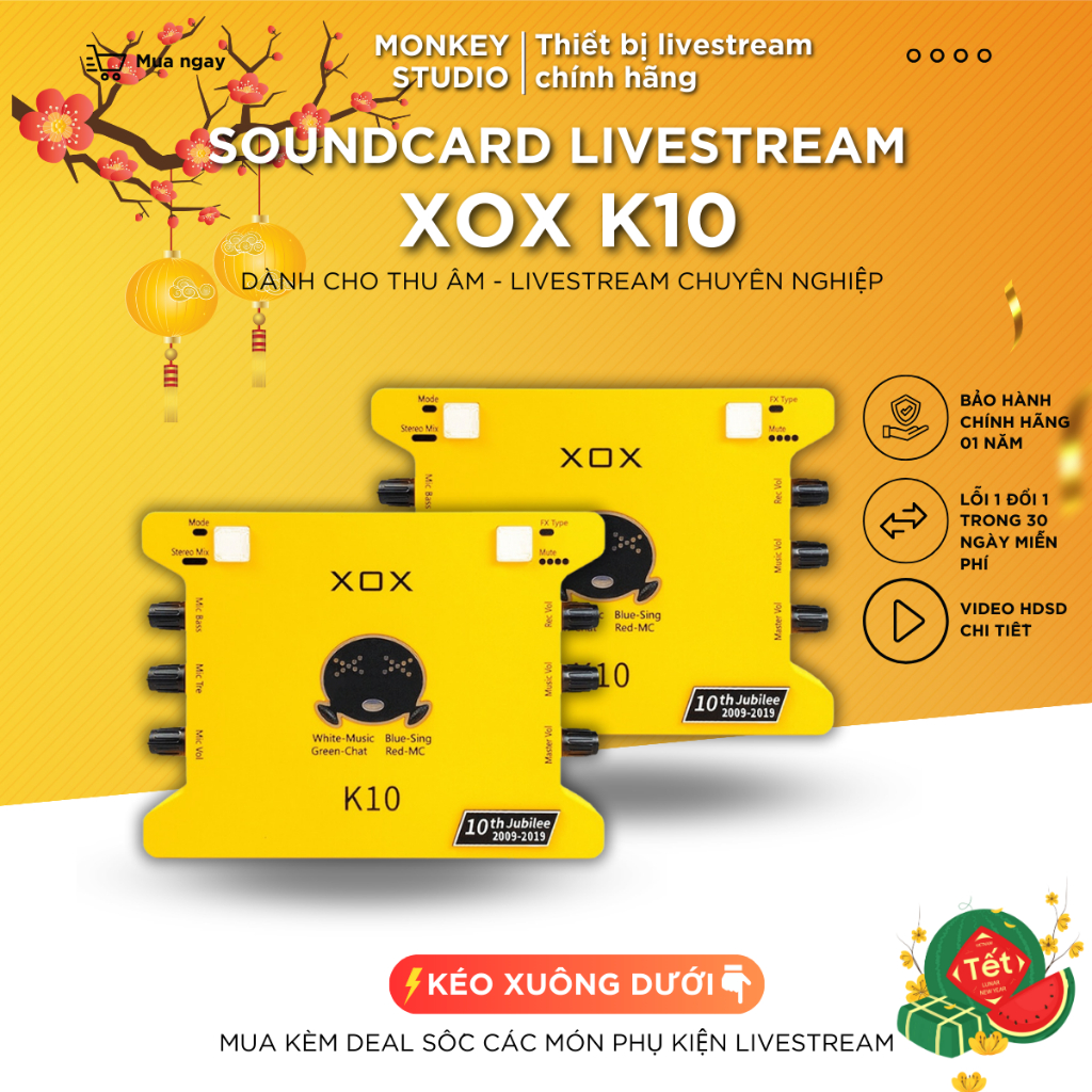 Sound Card XOX K10 2020 Chính Hãng Dành Cho Thu Âm Hát Livestream ...
