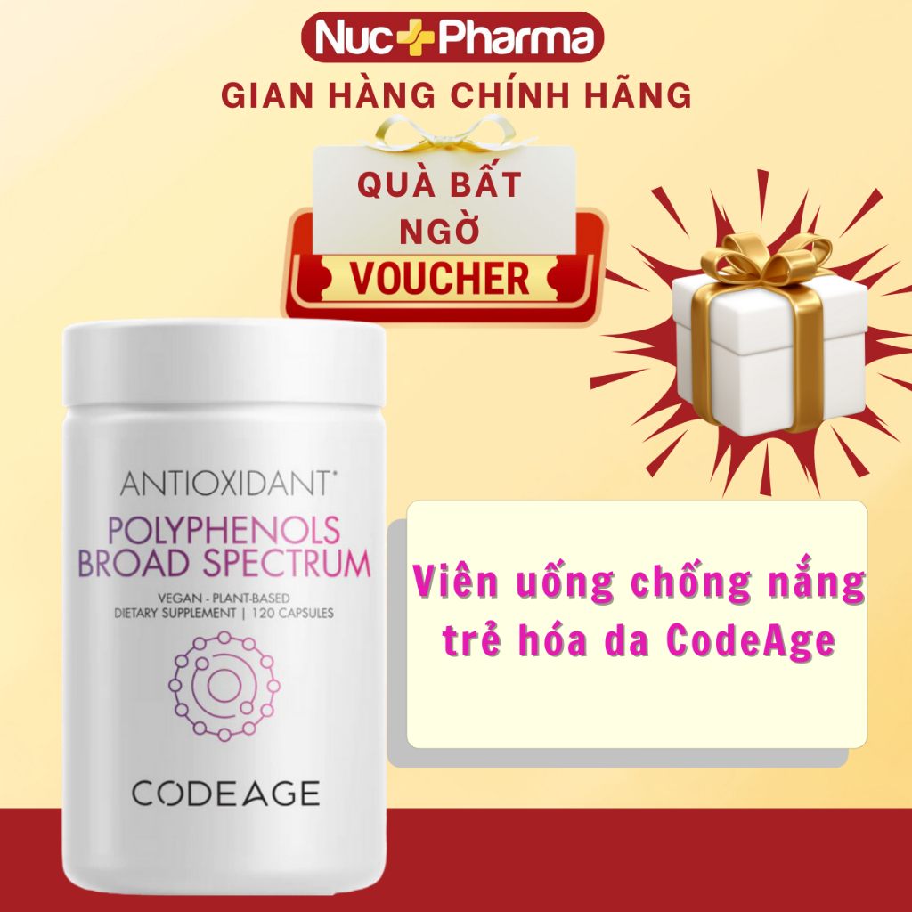 Viên uống chống nắng trẻ hóa da codeage polyphenols spectrum 120 viên