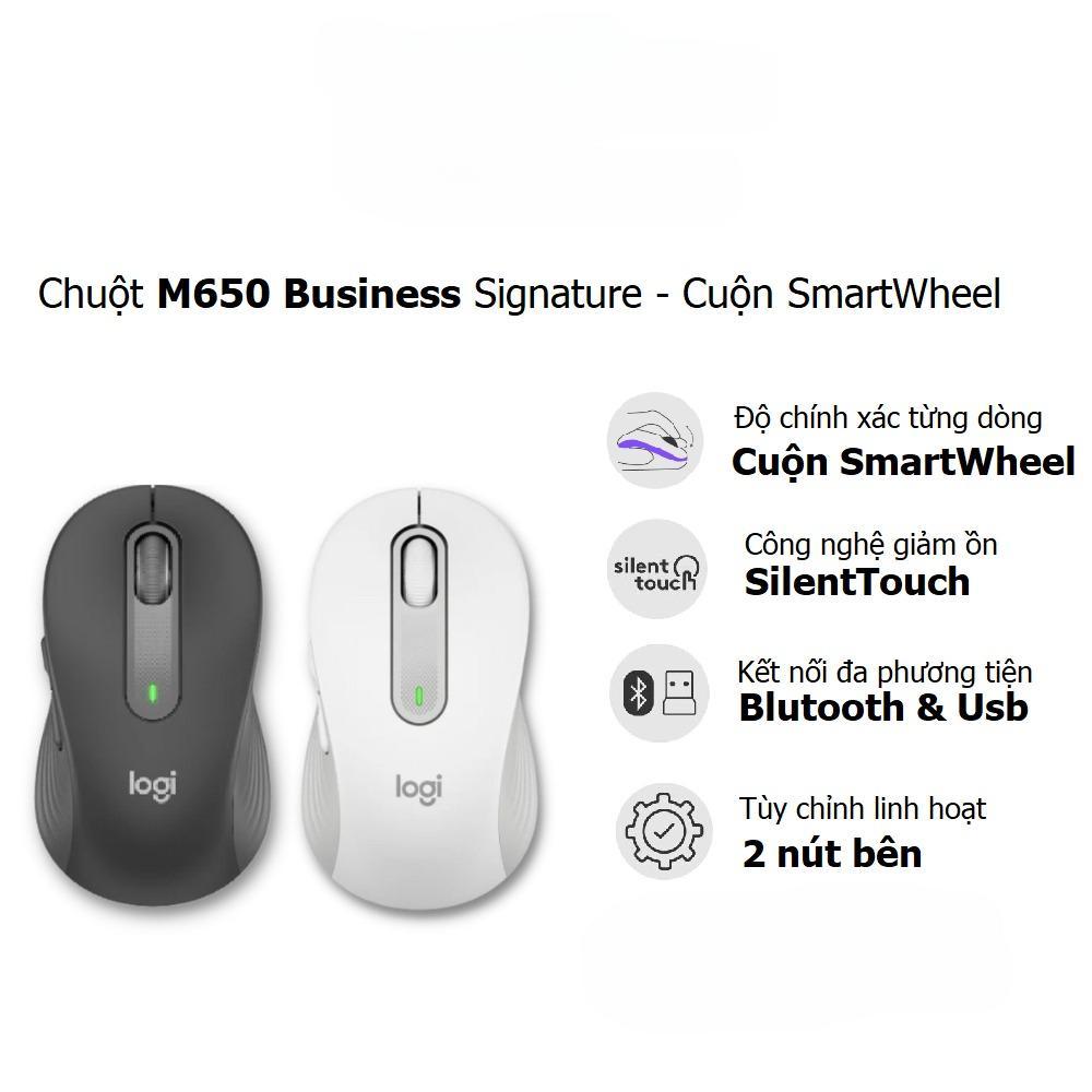 Chuột Logitech M650 Không Dây Bluetooth SilentTouch - Cuộn SmartWheel - MixASale