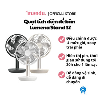 Quạt tích điện mini LUMENA STAND 3Z, quạt để bàn, du lịch điều chỉnh độ ...