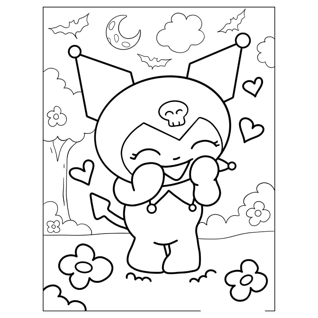 Mua Tranh Tô Màu Cho Bé Chủ Đề Kuromi Size A4, A5. Bộ 25-50 Tranh Cho ...