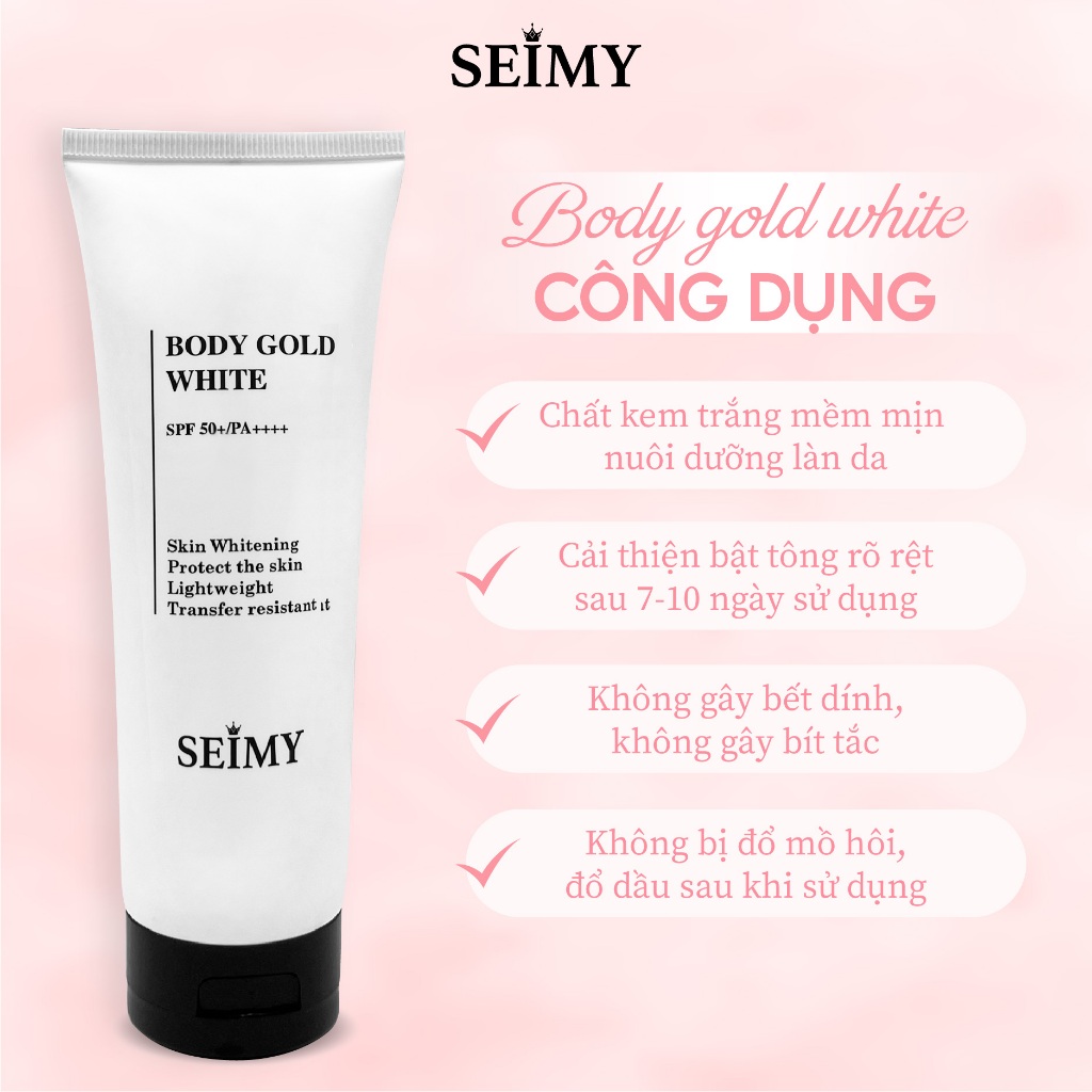 Kem Body Dưỡng trắng chống nắng Seimy - Body Gold White - MixASale