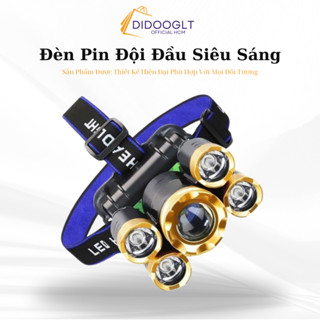 Đèn pin đội đầu 5 bóng siêu sáng, đèn pin du lịch, dã ngoại, cắm trại ...