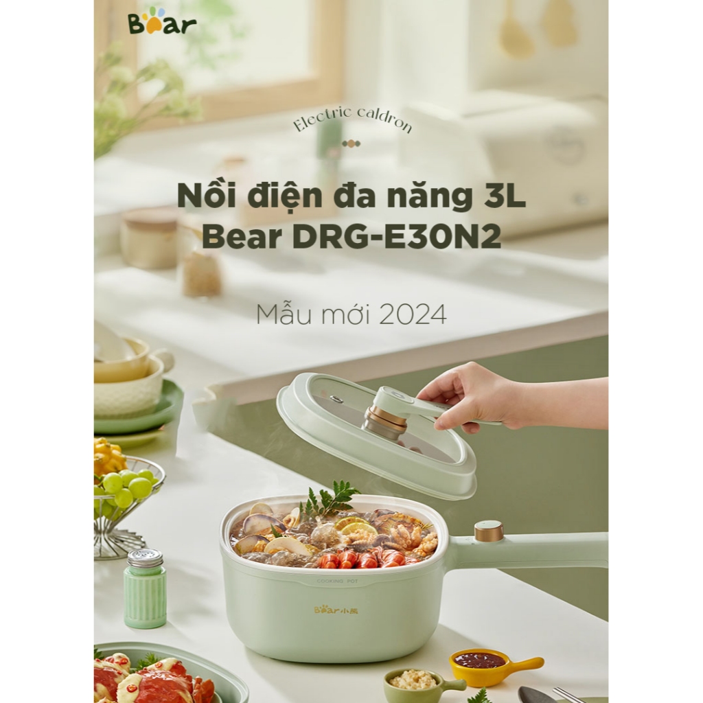 Mua Nồi lẩu điện mini đa năng 3L Bear DRG-E30N2 (kèm khay hấp) -1000W ...