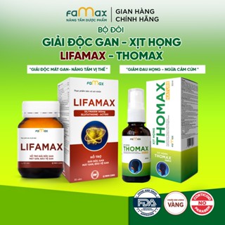 COMBO Giải độc gan Lifamax và Xịt họng Thomax chăm sóc toàn diện bảo vệ ...