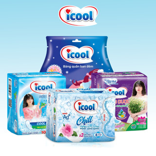 Combo băng vệ sinh ICOOL chill hoa hồng mát lạnh, siêu thấm xanh mát ...