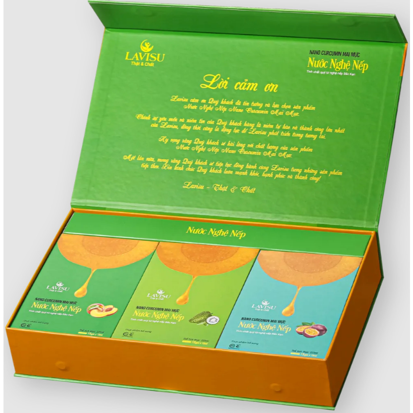 Nước nghệ Nano Curcumin Mai Mực - Nước nghệ nếp Lavisu (3 Vị: Đào ...