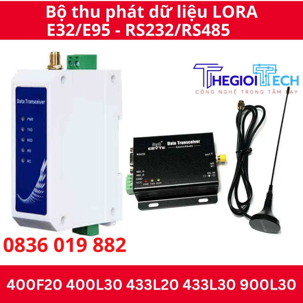 Bộ Thu Phát Dữ Liệu RF Lora 400F20-485 + nguồnDC - không ăng-ten