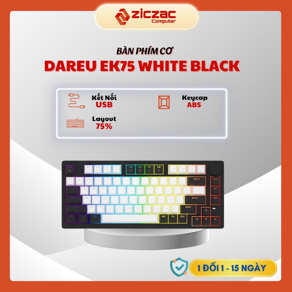 Mua Bàn phím cơ Gaming Dareu EK75 Black White / EK75 Pro Black Gold ...
