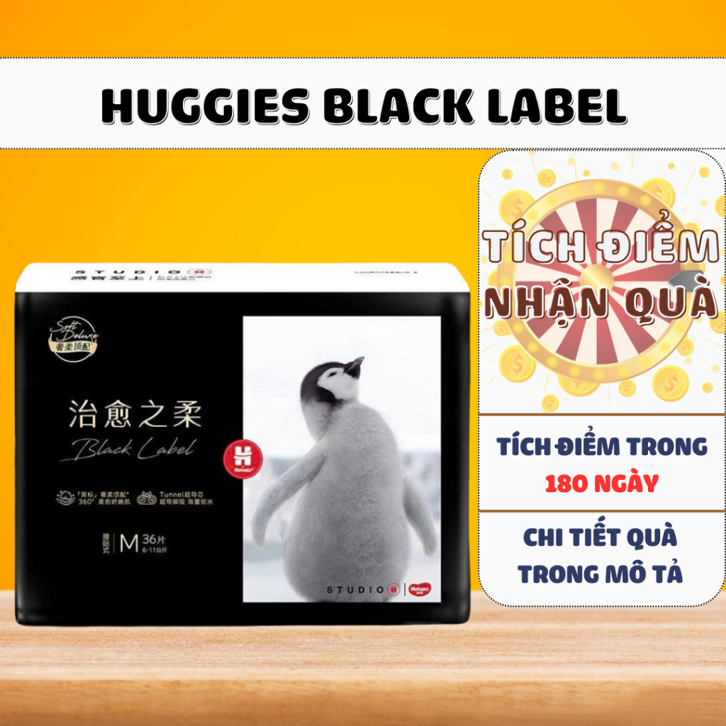 Tã dán và tã quần Huggies Black Label size M36/L32/XL28/2XL24 cho bé từ ...