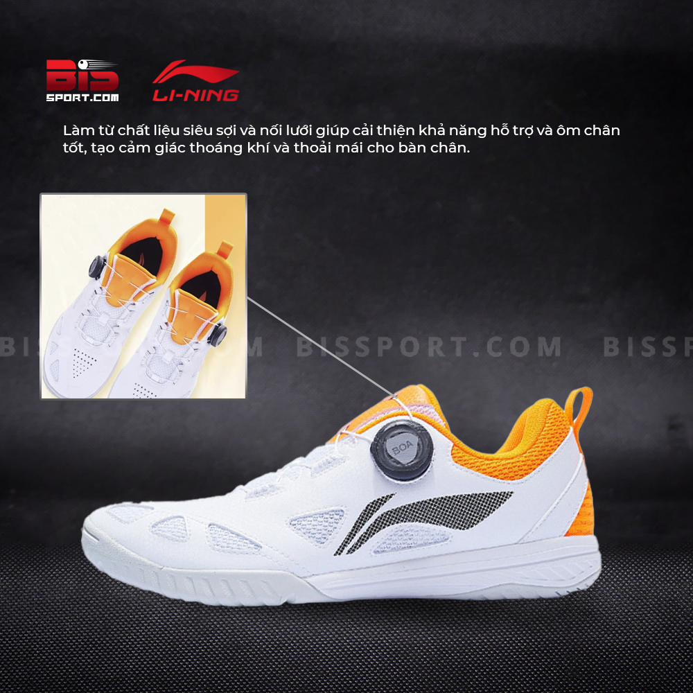 Giày Cầu Lông Bóng Bàn Lining Mage Ess - Wang Chuqin Trắng Cam Chính Hãng - Bứt Phá Tốc Độ ...