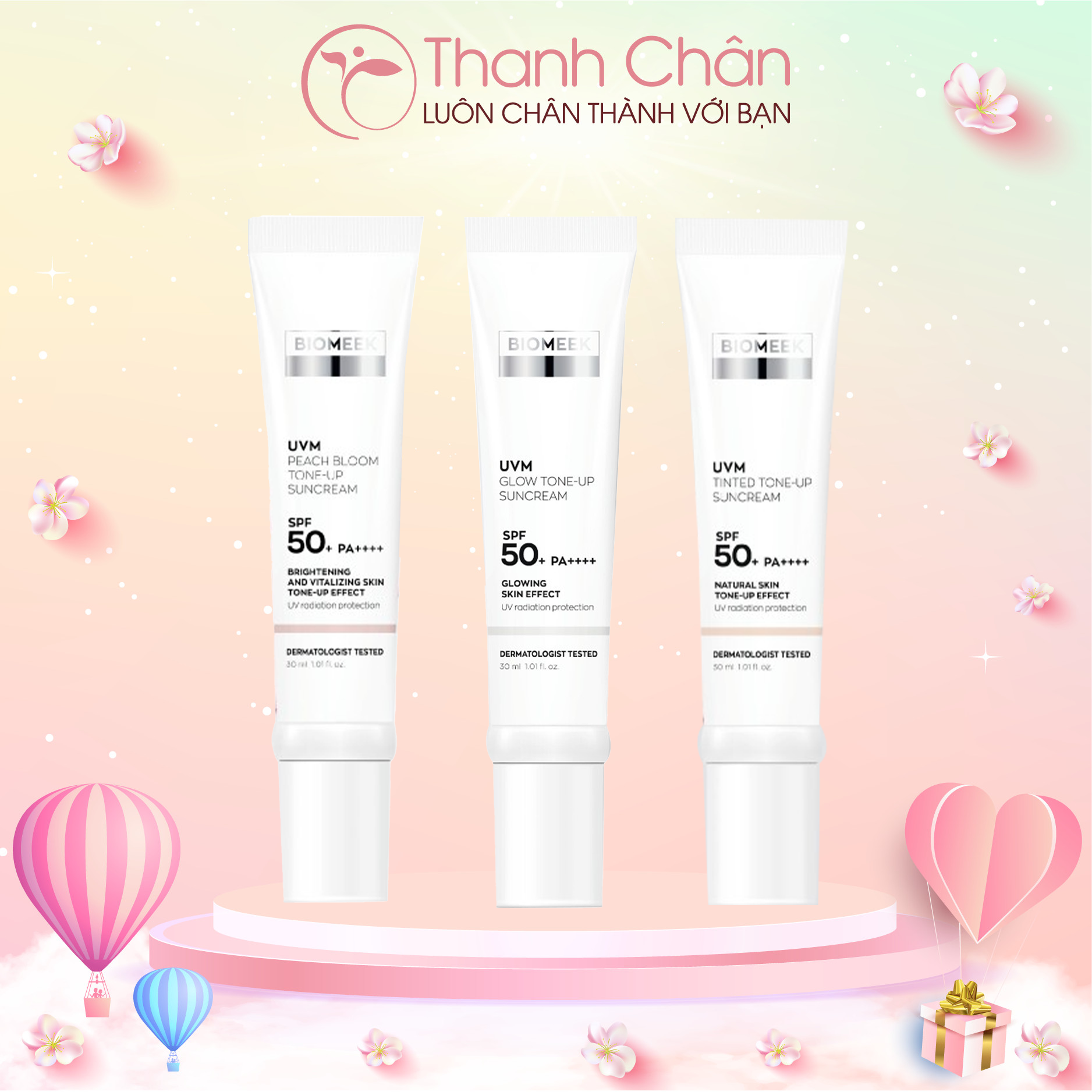 Kem chống nắng Biomeek UVM Suncream 30ml Thanh Chân Cosmetics cửa hàng ...
