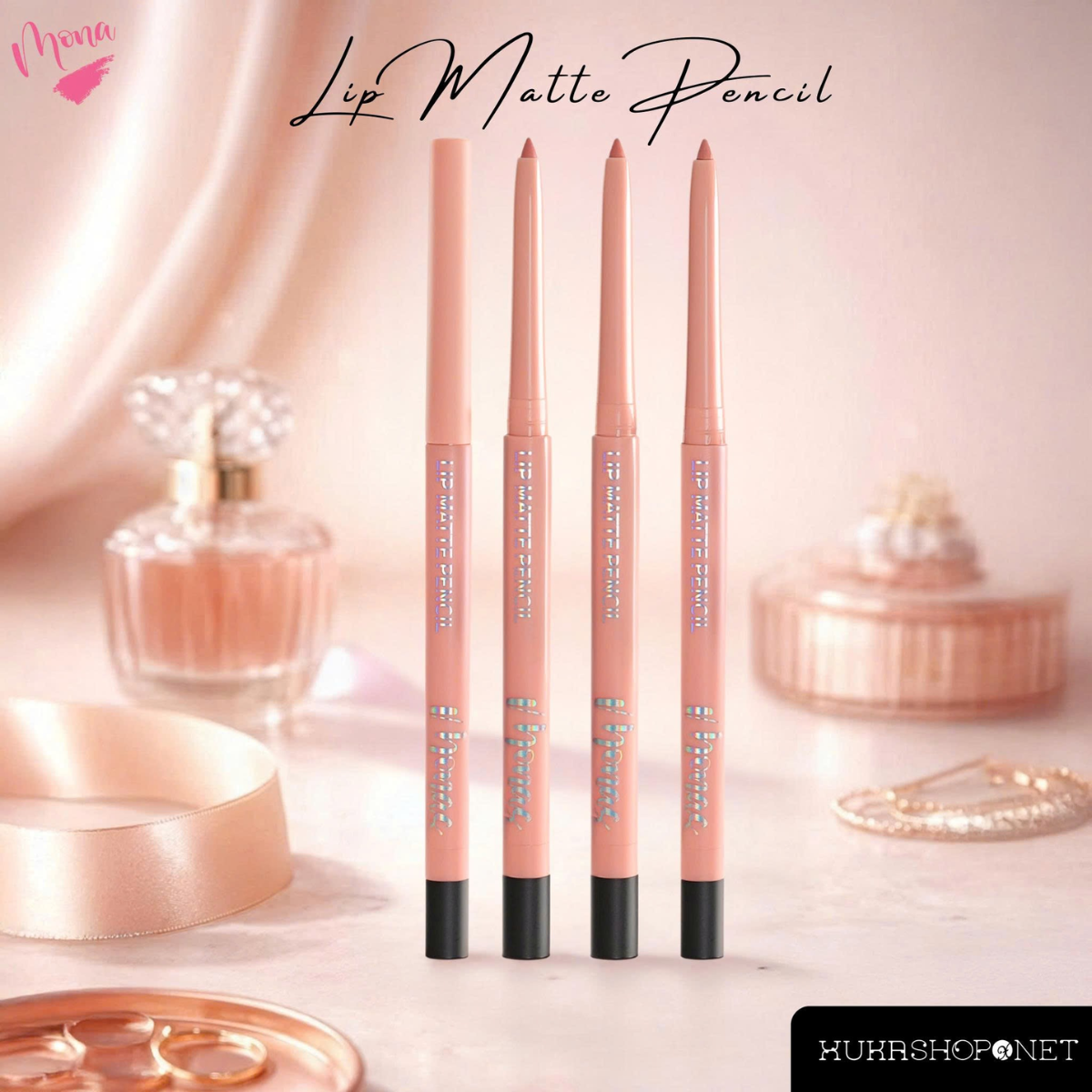Chì Môi Mona Chì Viền Môi MONA Lip Matte Pencil Nude Lì Mịn, Màu Tự Nhiên